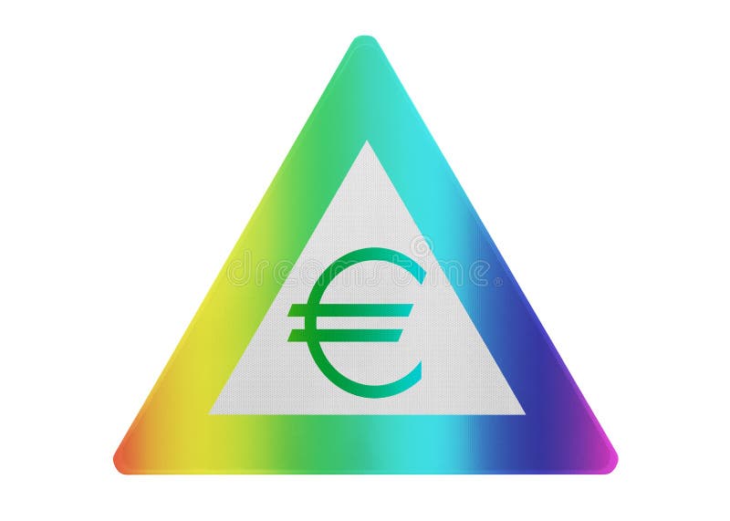 Traffic Sign Isolated - Euro Sign Stock Photo - Image of euro, rainbow ...