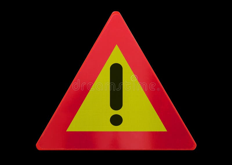 Traffic Sign Isolated - Exclamation Mark Stock Photo - Image of warn ...