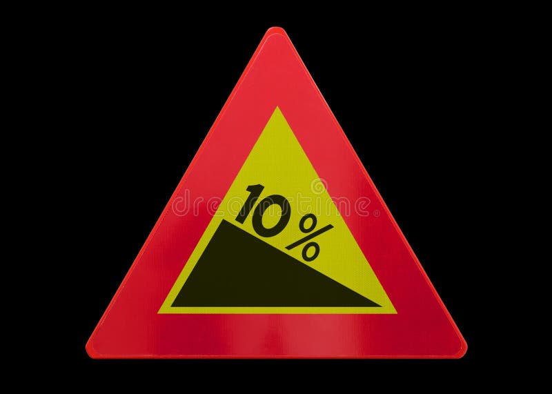 Traffic Sign Isolated - Grade, Slope 10 Stock Image - Image of traffic ...