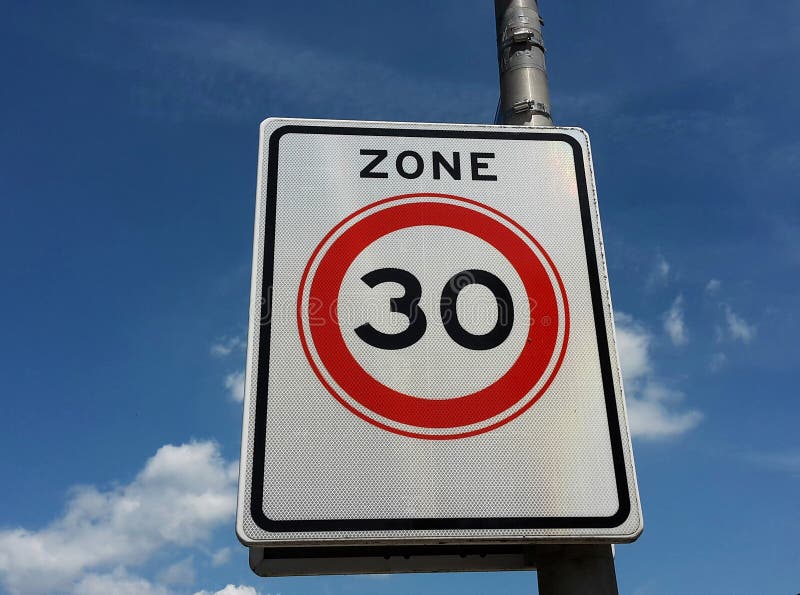 Traffic Sign, 30 Km/h Speed Limit. Stock Image - Image of information ...