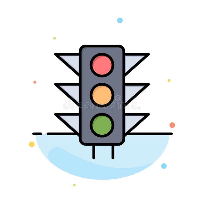 Traffic, Sign, Light, Road Abstract Flat Color Icon Template Stock ...