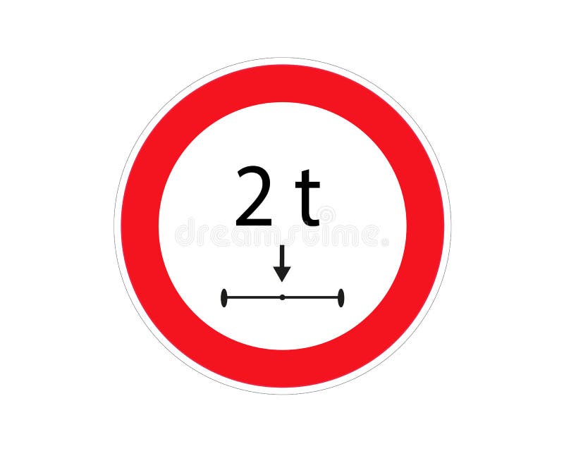 Traffic Sign Load Limit 2 Tonnes Vector Illustration. Red Circle Stock ...