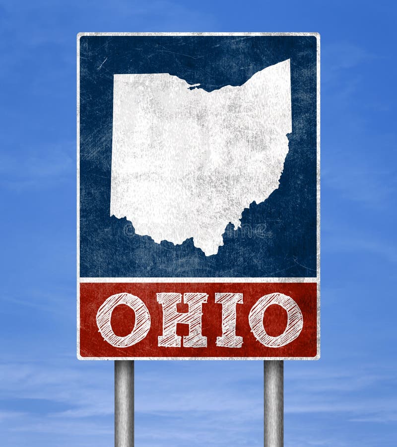 Traffic Sign with the Map of Ohio Stock Photo - Image of cleveland ...