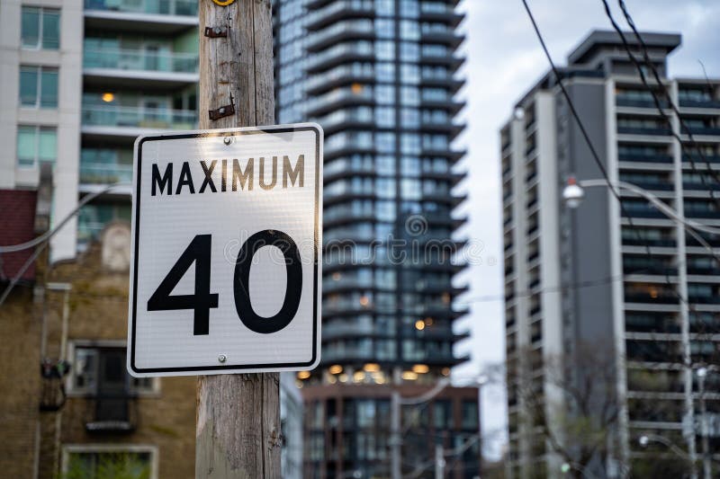 Traffic Sign with the Maximum Speed of 40 Km Stock Image - Image of ...