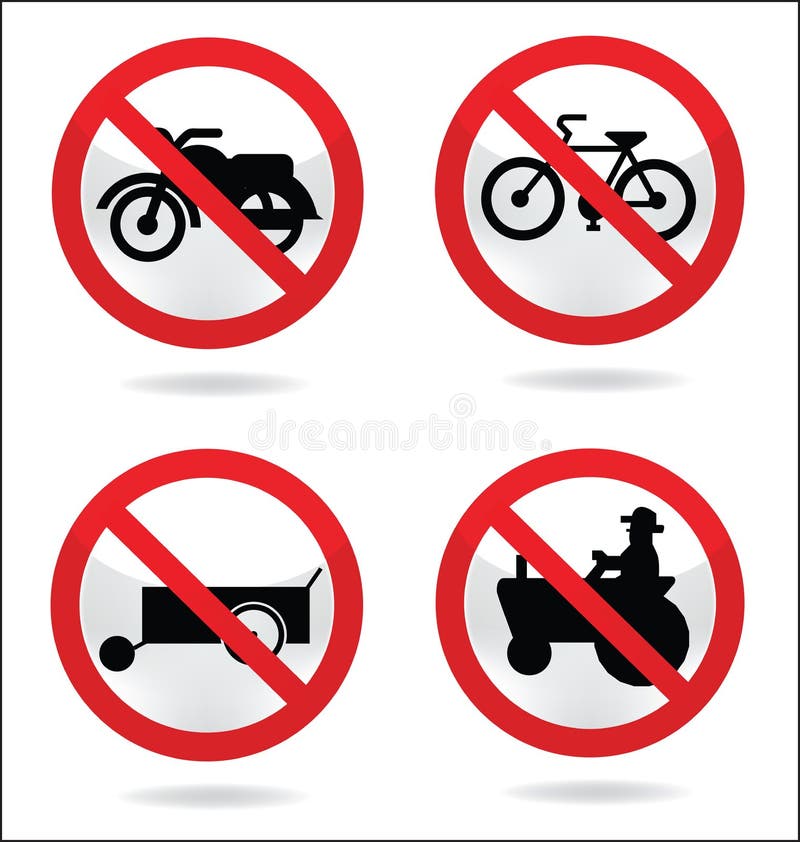 Traffic sign of motorcycle stock vector. Illustration of traffic - 36548768