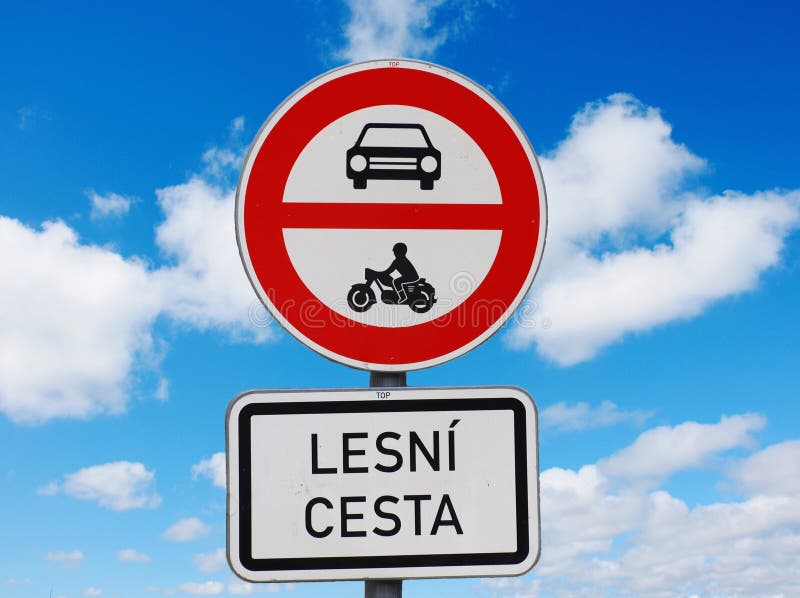 Traffic Sign, No Entry, Forest Road Stock Image - Image of ...