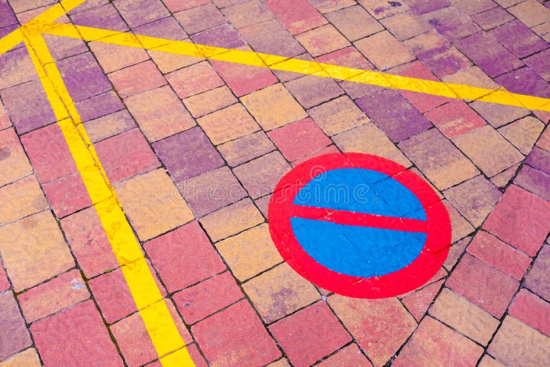 Traffic Sign Painted on the Ground No Parking Stock Image - Image of ...