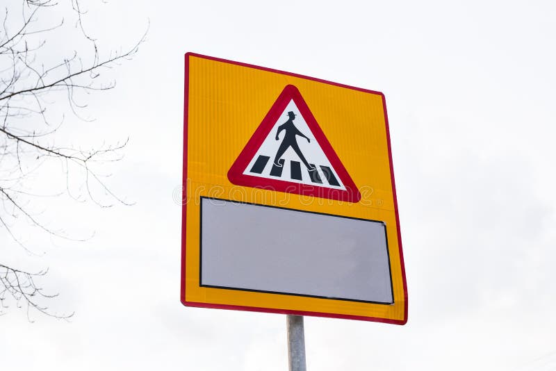 Traffic Sign Pedestrian Crossing Stock Image - Image of crossing ...