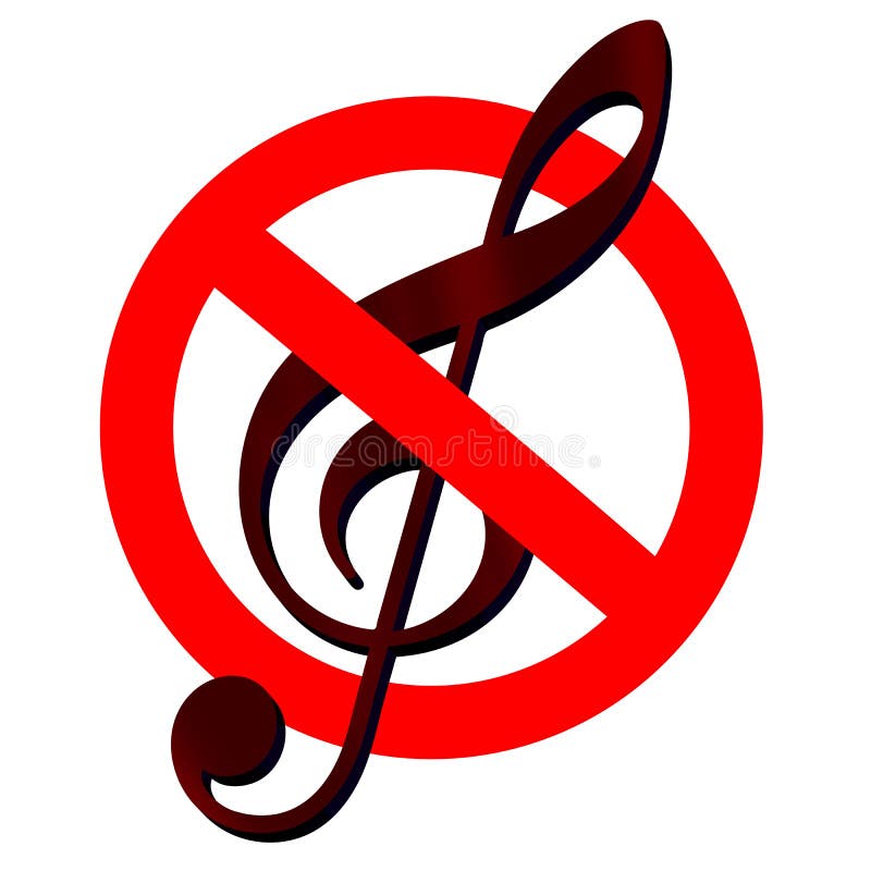 Traffic Sign Prohibited Music, with Clef Inside Stock Illustration ...