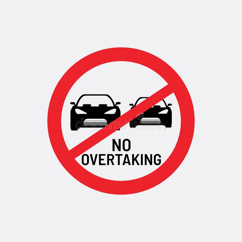 Traffic Sign Prohibiting Overtaking. No Overtaking Stock Vector ...
