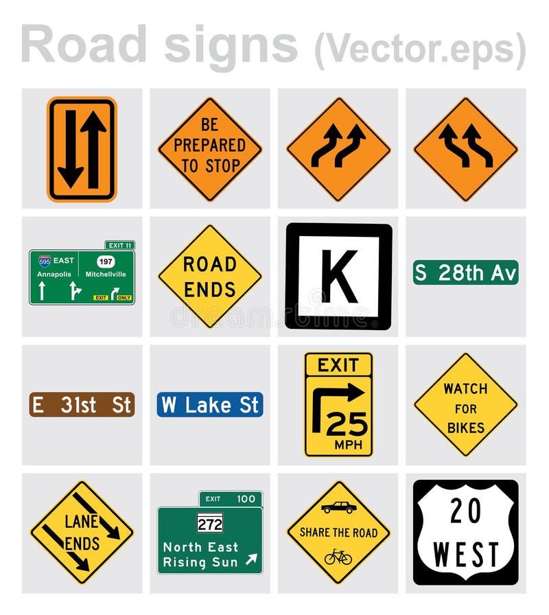 Traffic Sign Road Concept Design Set. Illustration Stock Illustration ...