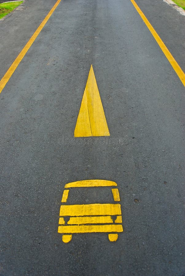 Traffic Sign on Road Surface , Thailand Stock Image - Image of ...