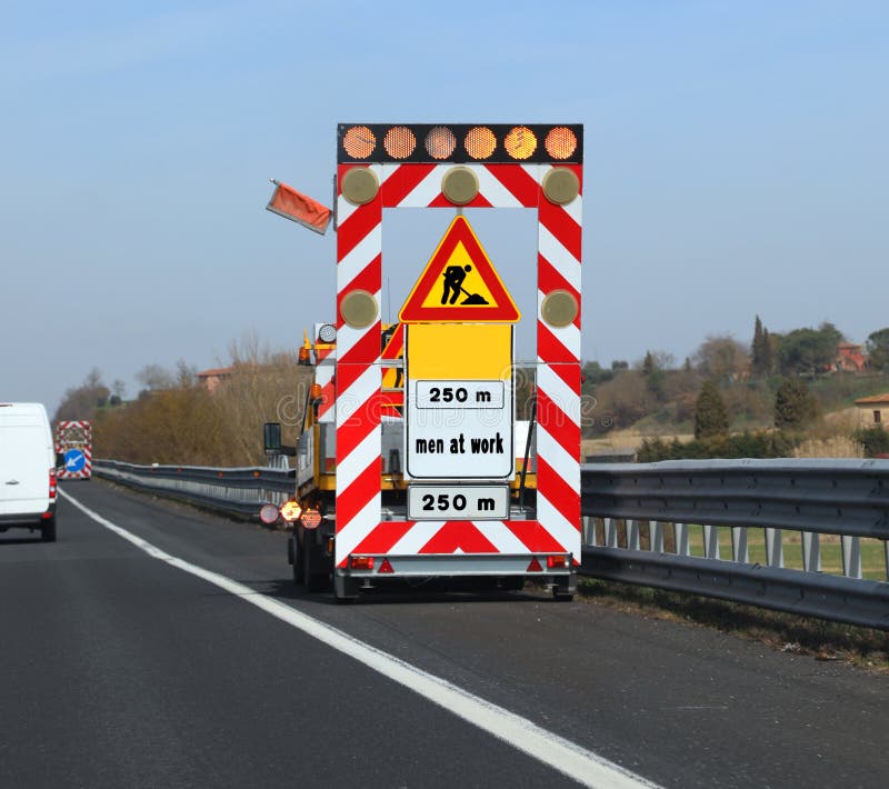 Traffic Sign at End of Motorway and the Text Fine Autostrada Th Stock ...