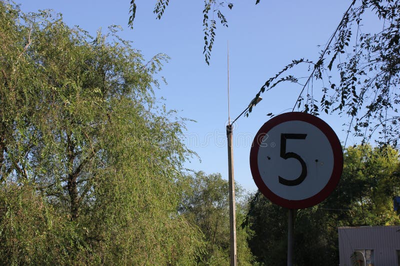 Traffic Sign of Round Shape with Digit Inside Stock Photo - Image of ...