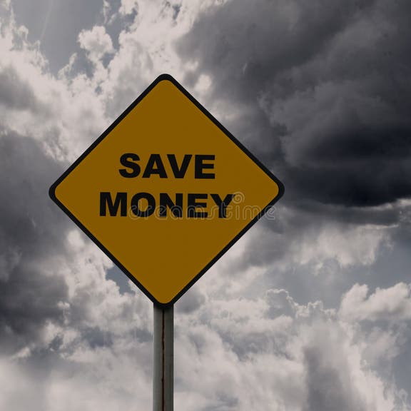 Traffic Sign with Save Money Text Stock Photo - Image of debt, currency ...