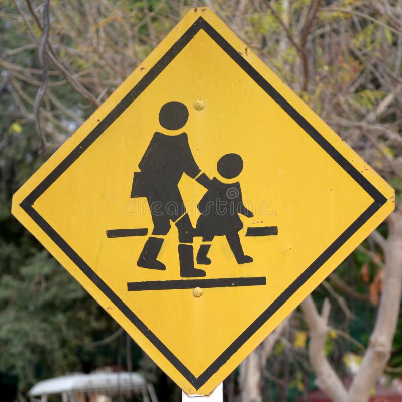 Traffic Sign School Warning Sign Stock Image - Image of color, alarm ...