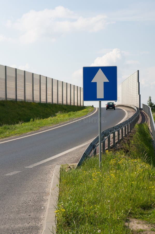 Traffic sign stock image. Image of traffic, blue, curve - 31349783