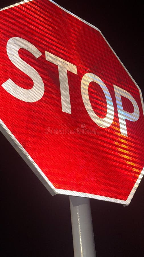 Traffic Sign Showing a Stop Sign with a Red Warning Hexagon and White ...