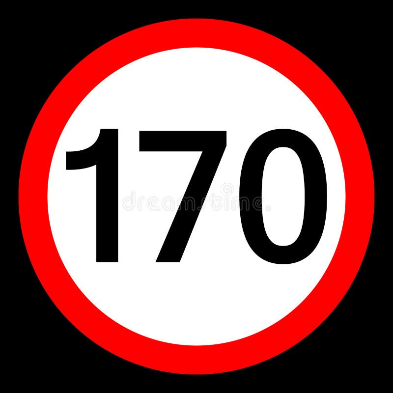 Traffic Sign, 170 Speed Limit Stock Vector - Illustration of forbidden ...