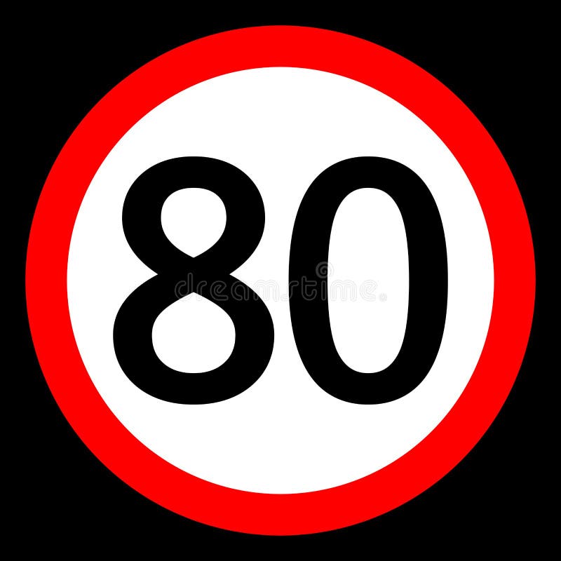 Traffic Sign, 80 Speed Limit Stock Vector - Illustration of notice ...
