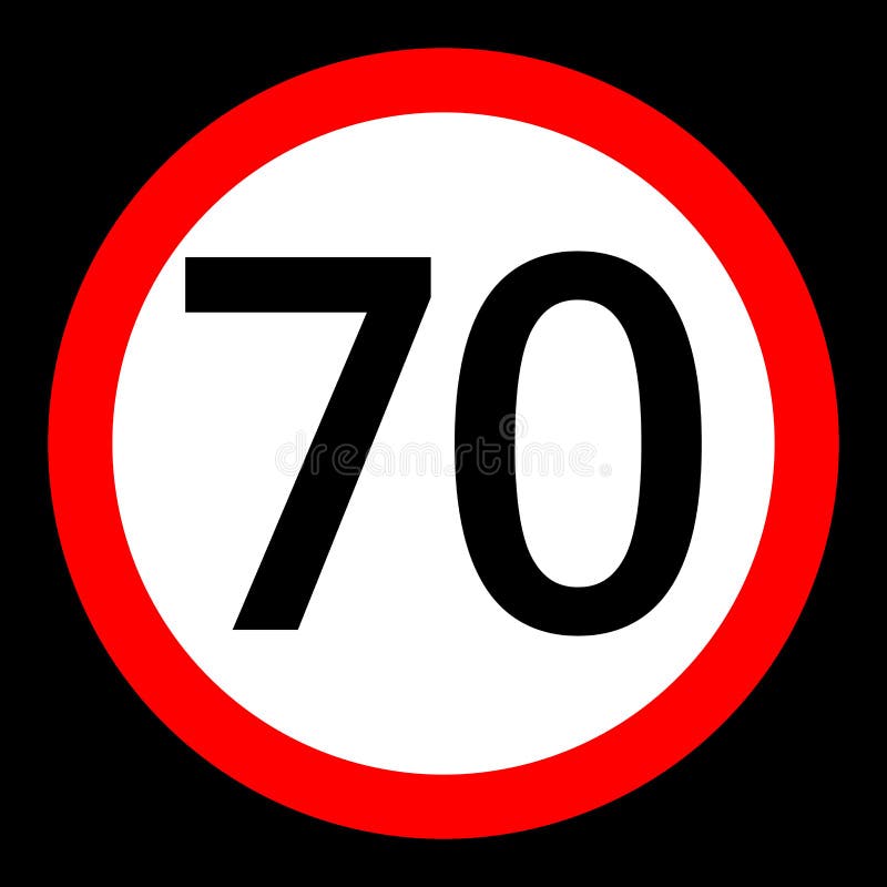 Traffic Sign, 70 Speed Limit Stock Vector - Illustration of passage ...