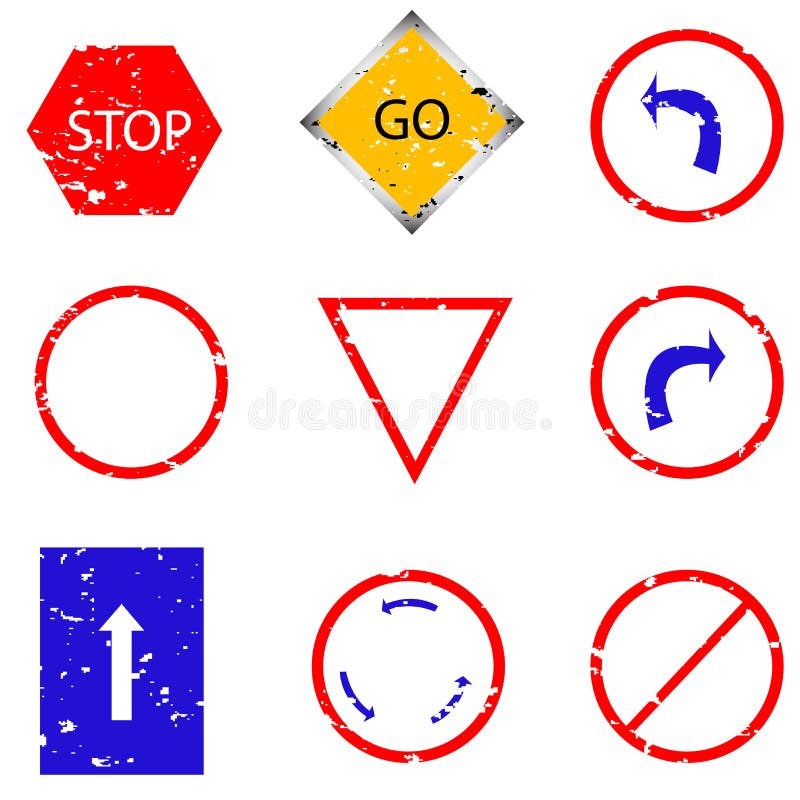 Traffic sign stamp stock vector. Illustration of messy - 11574630