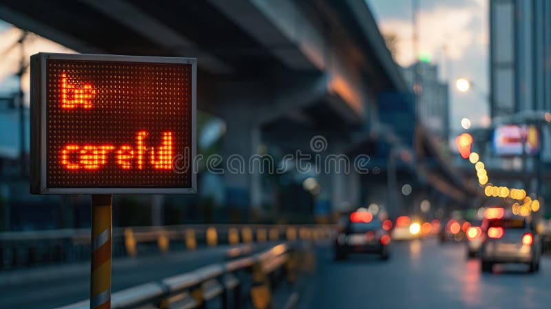Traffic Sign with the Text Be Careful Stock Illustration - Illustration ...