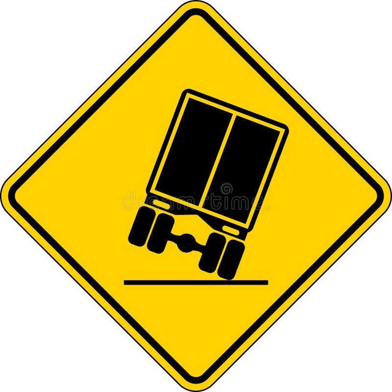 Traffic Sign, Truck Falling Graphic on White Background Stock Vector ...