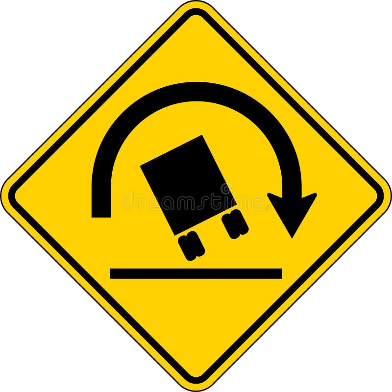 Traffic Sign, Truck Rollover Warning Sign Stock Vector - Illustration ...