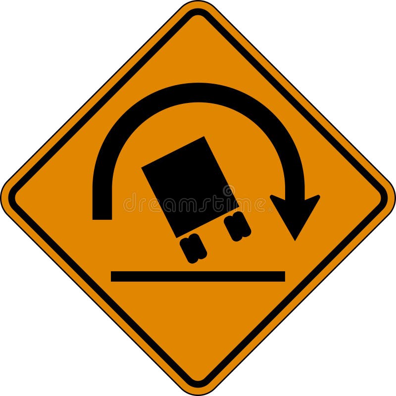 Traffic Sign, Truck Rollover Warning Sign Stock Vector - Illustration ...
