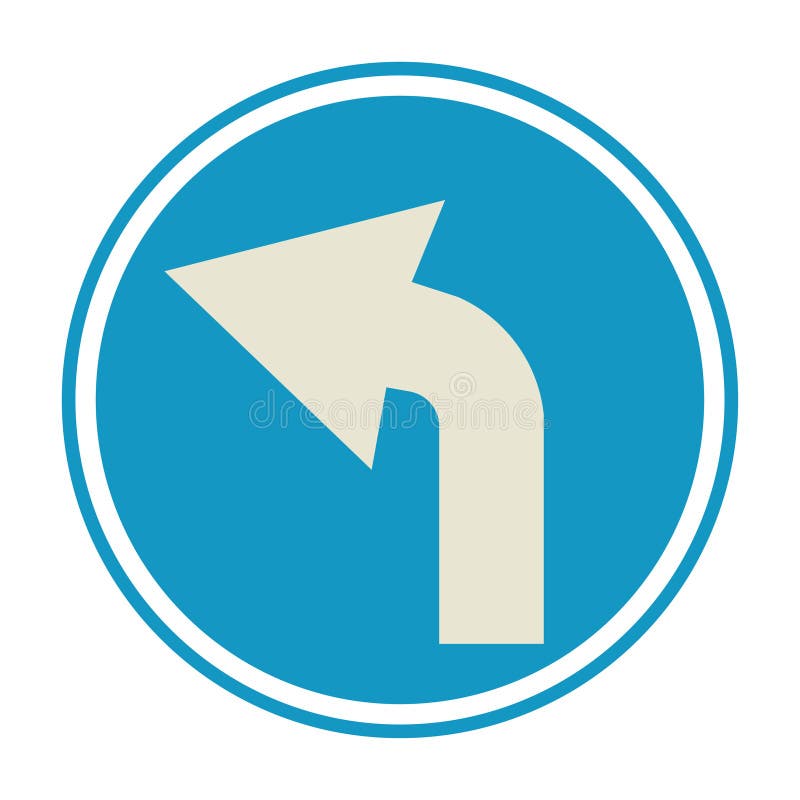 Traffic Sign Turn Left, Attention Direction, Traffic Sign Stock Vector ...