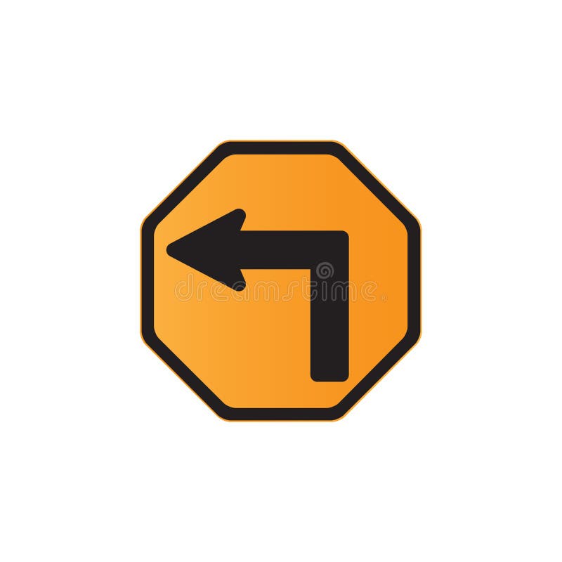 Traffic sign . Turn Left stock illustration. Illustration of left ...