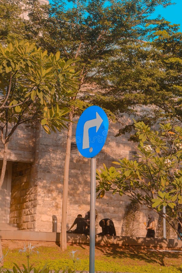 Traffic Sign Turn Right on the Highway Stock Photo - Image of trail ...