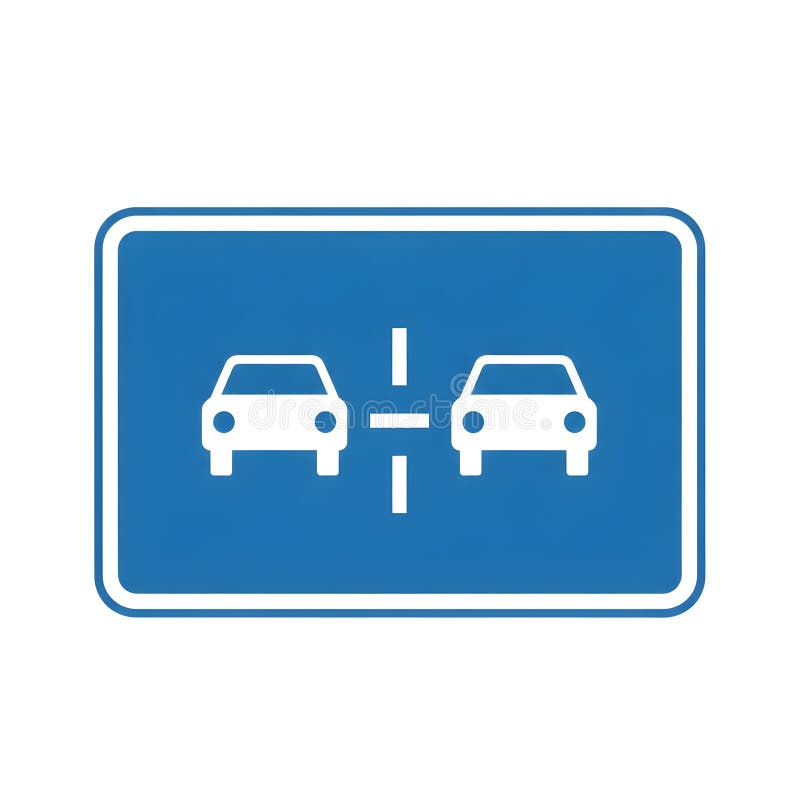 Traffic Sign: Two Cars Facing Each Other Stock Illustration ...