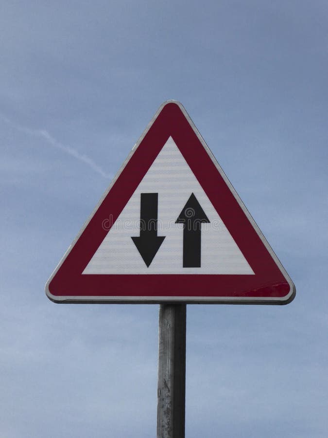 Traffic Sign Two Way Traffic Stock Photo - Image of rhombus, cutout ...