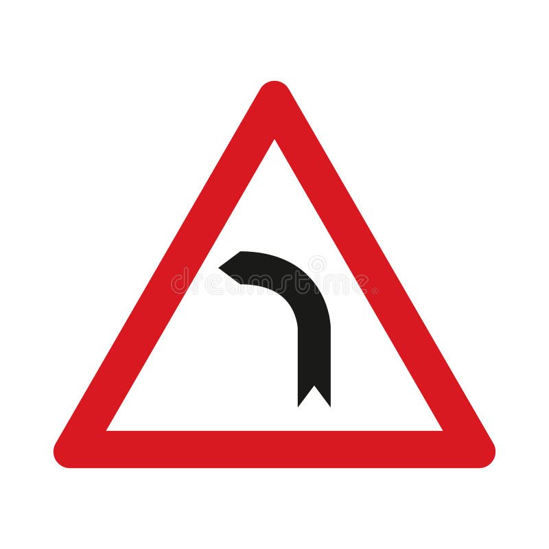 Traffic Sign Warning for a Curve To the Left Stock Vector ...