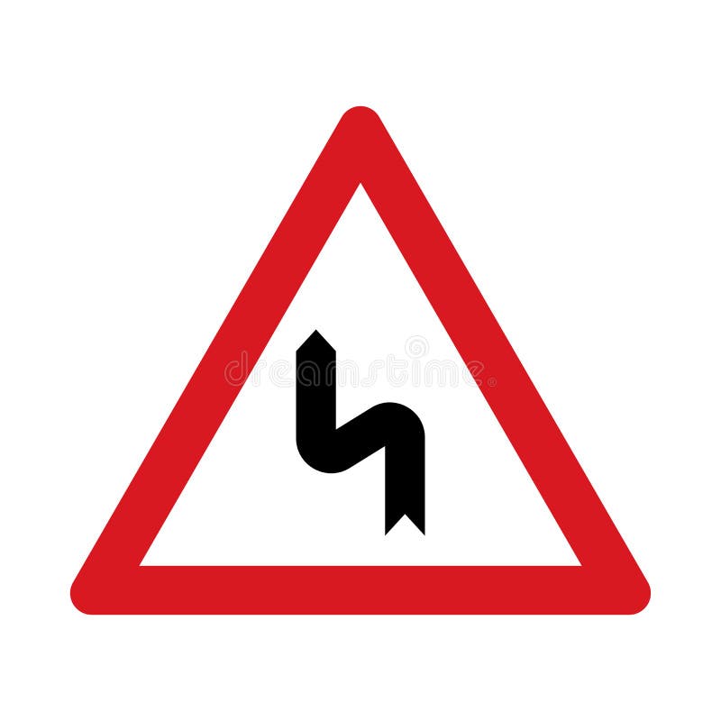 Traffic Sign Warning for a Double Curve, First Left Then Right Stock ...