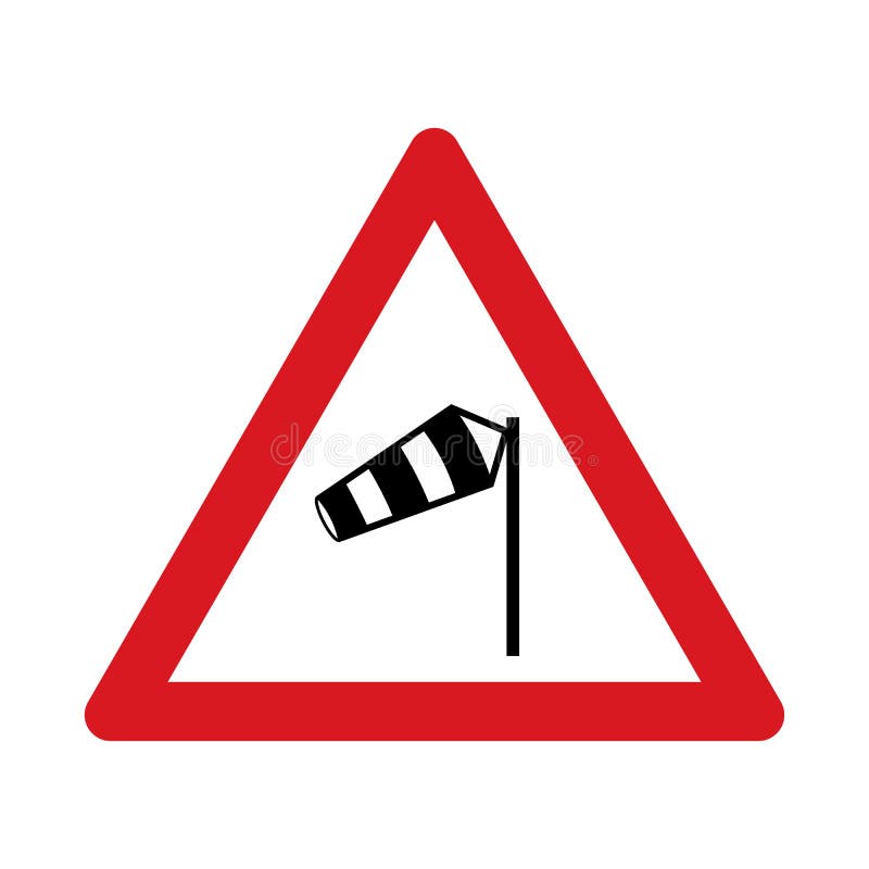 Traffic Sign Warning for Heavy Crosswind Stock Vector - Illustration of ...