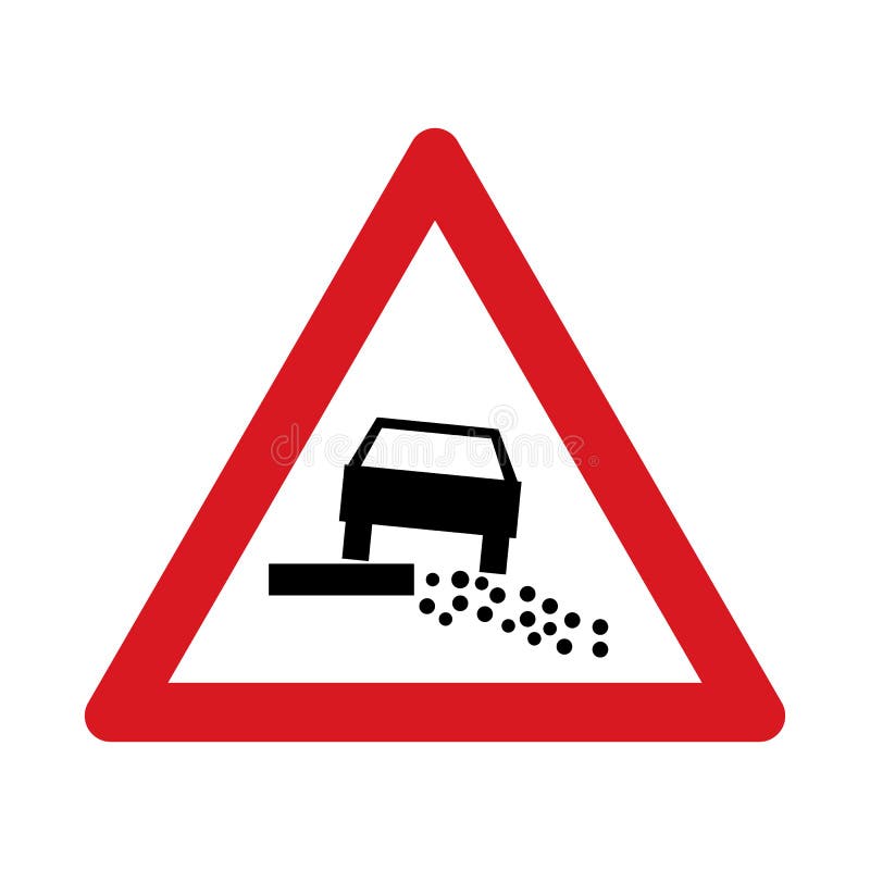 Soft Verge Roadworks Sign Icon of 3 Types Color, Black and White ...