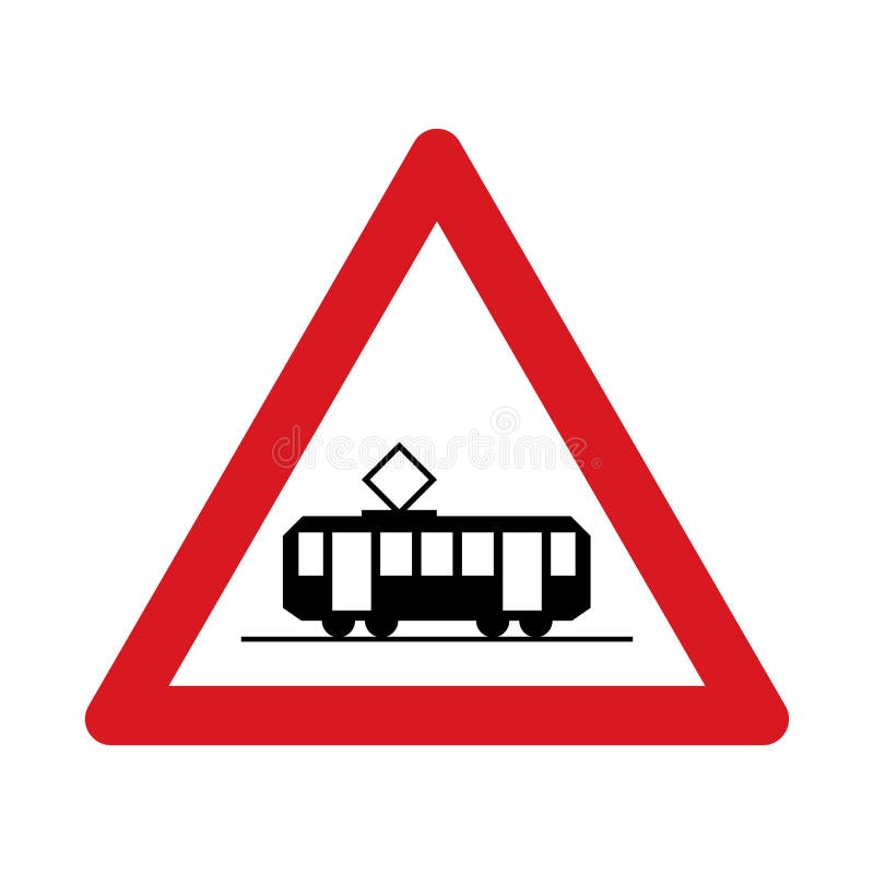 Traffic Sign Warning for Trams Stock Vector - Illustration of ...