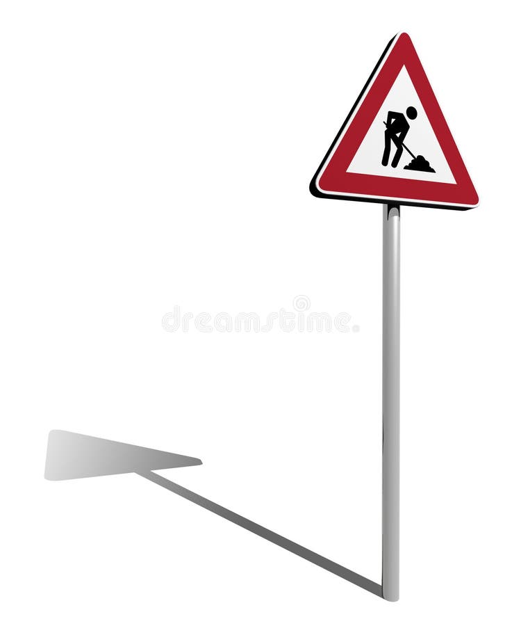 Traffic Sign Work in Progress Stock Illustration - Illustration of ...