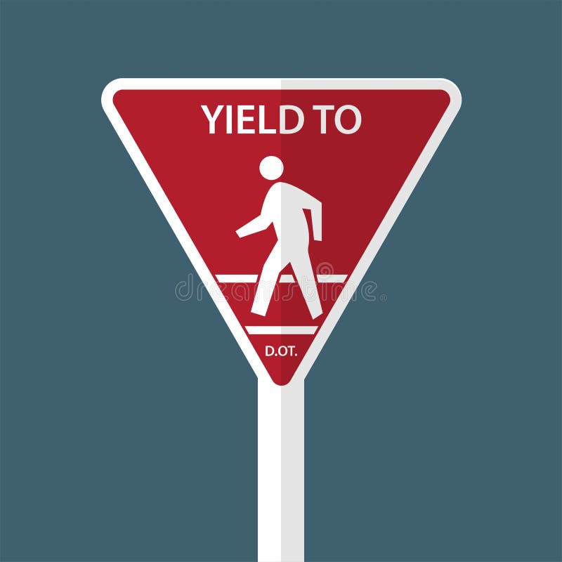 Yield for Pedestrians in Crosswalk. Road Signs Stock Vector ...