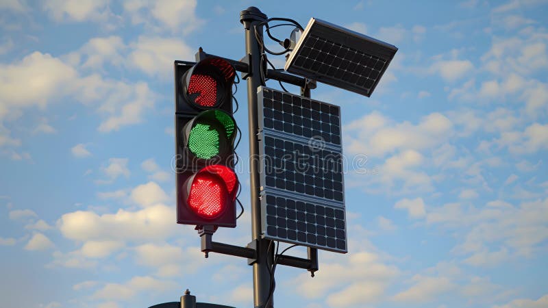 A Traffic Signal Controller with a Solar Panel Attached Controlling the ...