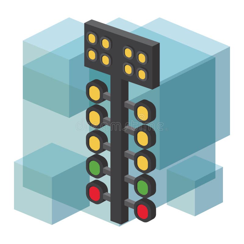 Signal Lights Isometric Isolated Vector Icon Which Can Be Easily ...