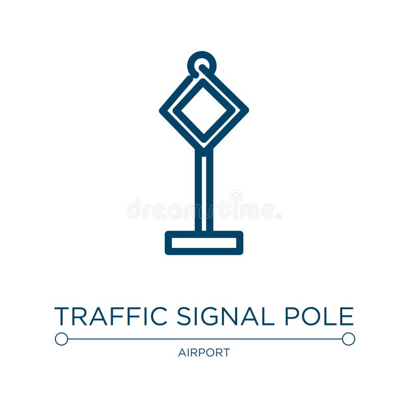 Traffic Signal Pole Icon. Linear Vector Illustration from Signals Set ...