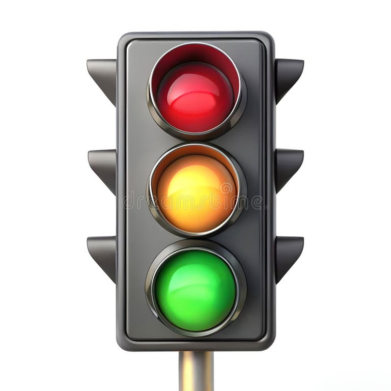 Traffic Signal in White Background Stock Illustration - Illustration of ...