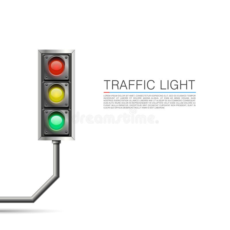 Traffic Signal on a White Background Stock Vector - Illustration of ...