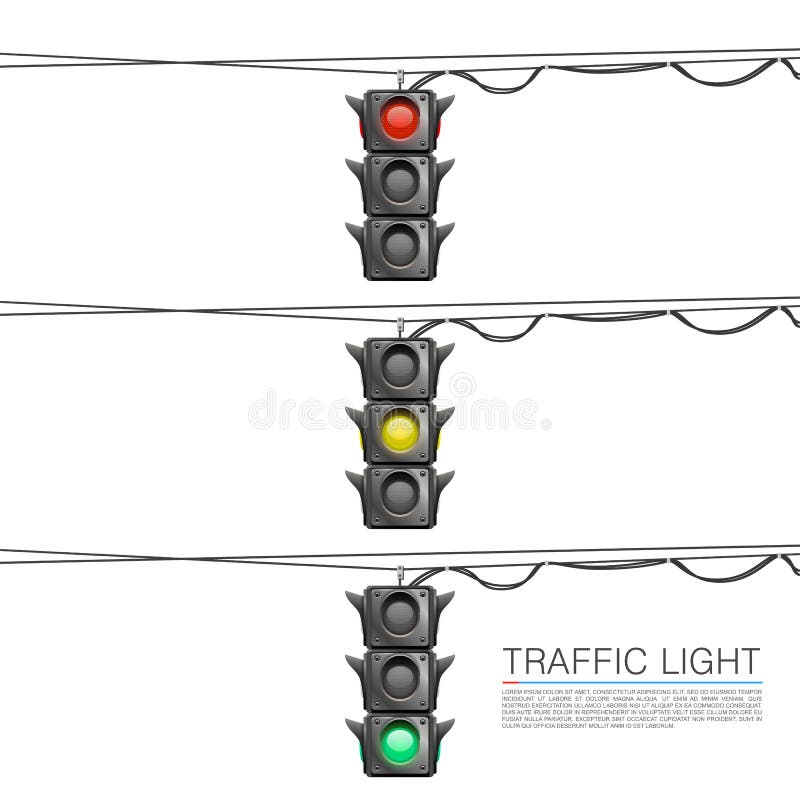 Traffic Signal on a White Background Stock Vector - Illustration of ...