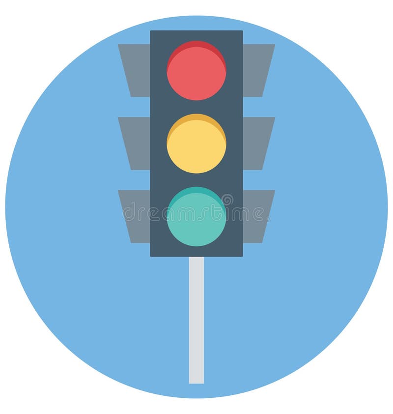 Traffic Signals Color Isolated Vector Icon that Easily Can Be Modified ...
