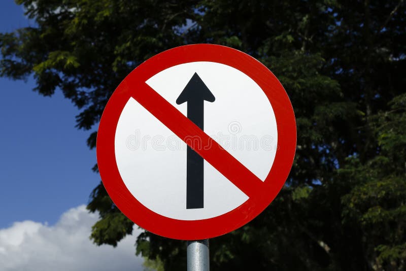 Traffic Signpost Prohibited Direction Stock Photo - Image of decision ...